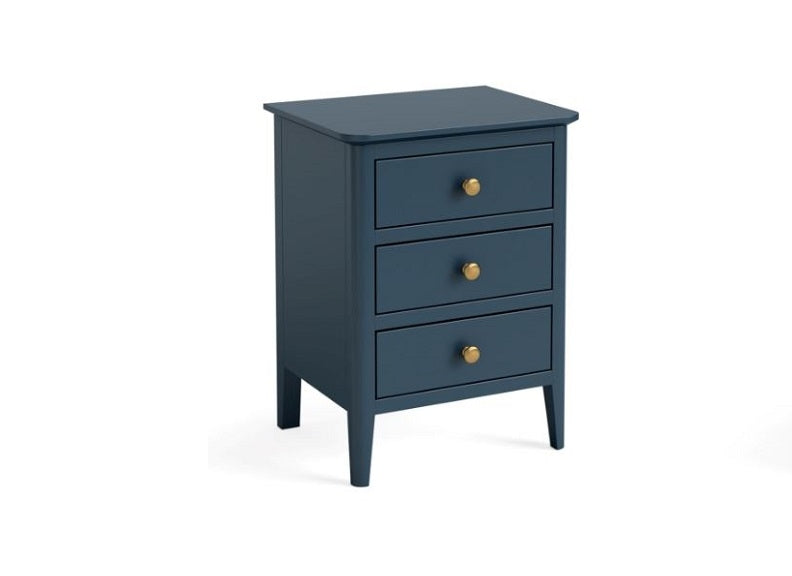 Harrogate Blue Three Drawer Bedside Table